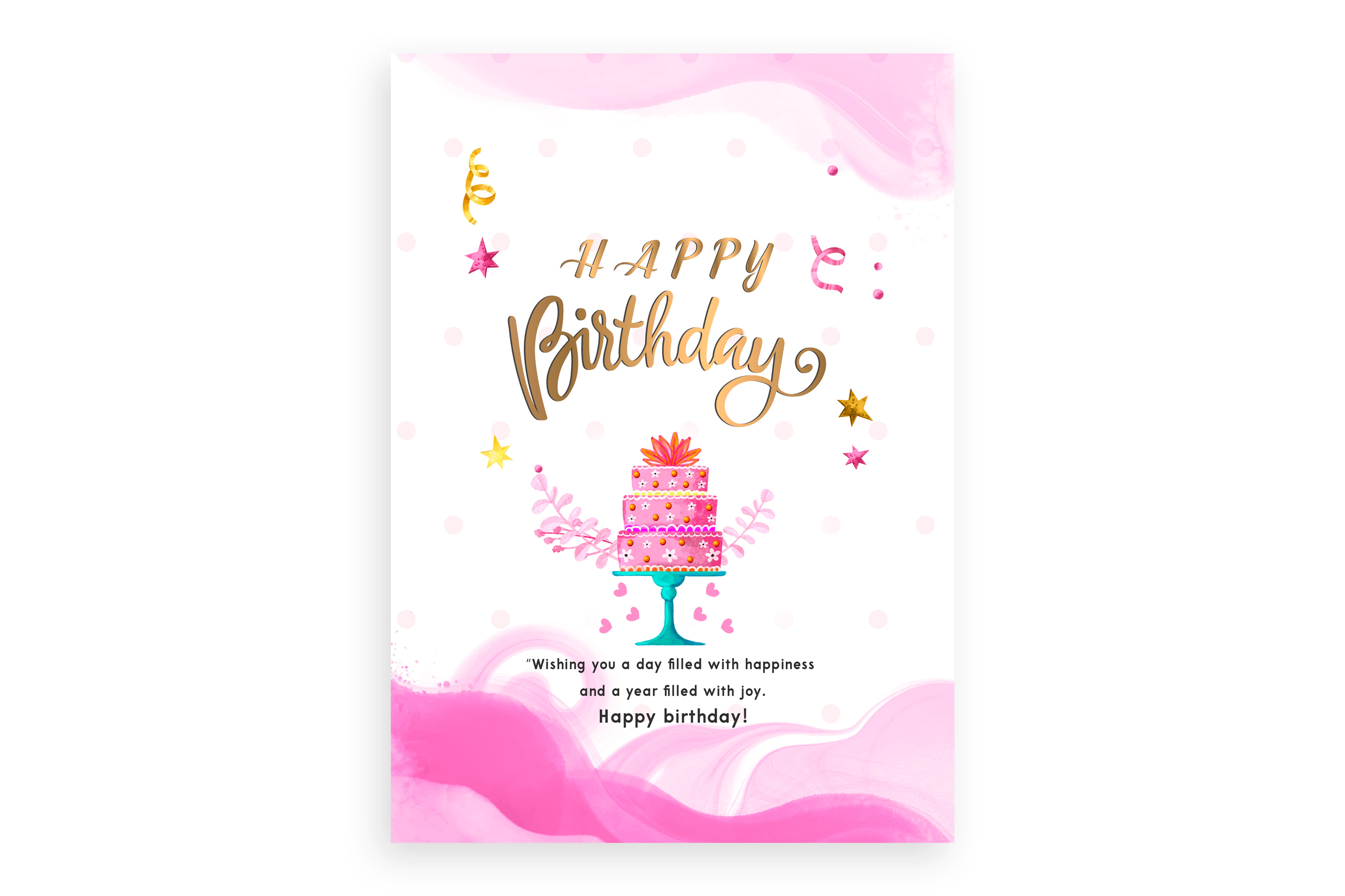 Modern Abstract Pink Birthday Card – Terra Gifts